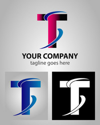 Letter t modern styles logo design Royalty Free Vector Image