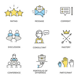 Employee mental health concept icons set Vector Image