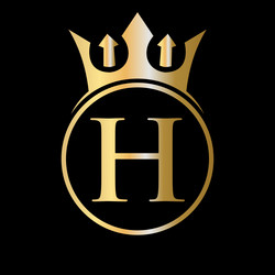Letter h crown logo Royalty Free Vector Image - VectorStock