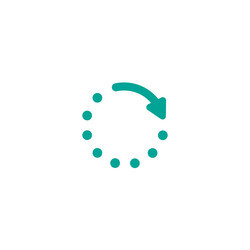 Refresh reload wait icon blue round rotation Vector Image