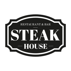 Steak house restaurant vintage sign Royalty Free Vector