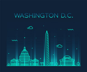 Washington d c skyline usa city buildings Vector Image