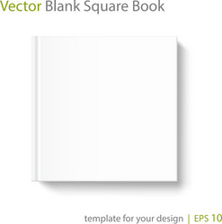 Blank square book cover template on white Vector Image