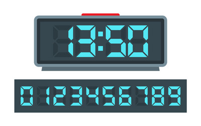 Blue clock numbers Royalty Free Vector Image - VectorStock