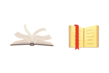 Books set in cartoon design style isolated Vector Image