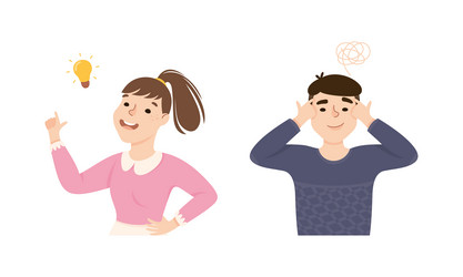 Man thinking and figuring something out searching Vector Image