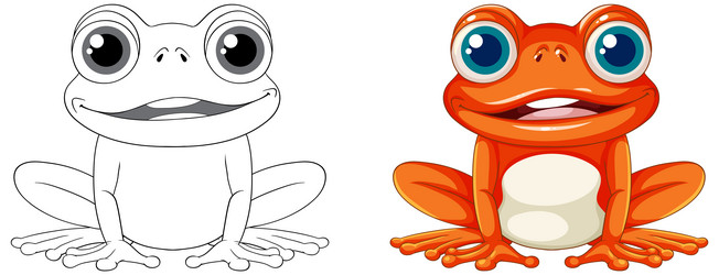 Orange frog cartoon Royalty Free Vector Image - VectorStock