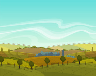 Spring landscape background with path Royalty Free Vector