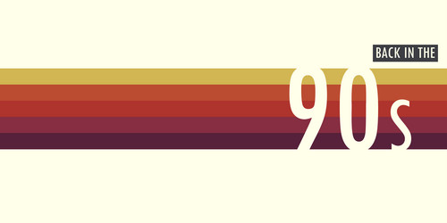 Cd in a box labeled back to the 90s retro concept Vector Image