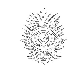 Evil eye sketch outline Royalty Free Vector Image