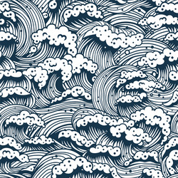 Pattern with sea or ocean wave for marine design Vector Image