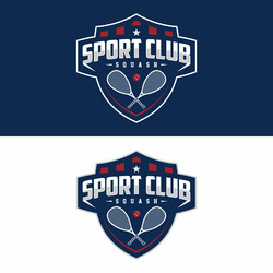Squash sport logo design Royalty Free Vector Image