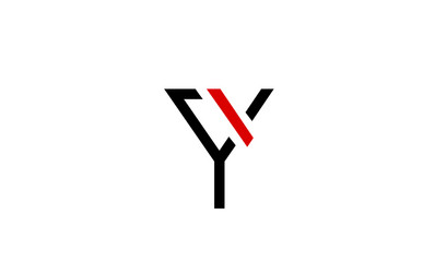 Red y alphabet letter logo icon with circle Vector Image