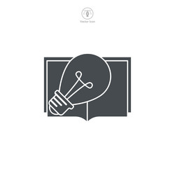 Learning open book and lightbulb icon symbol Vector Image