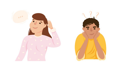 Man and woman thinking figuring something out Vector Image