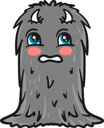 Scared alien on white background Royalty Free Vector Image