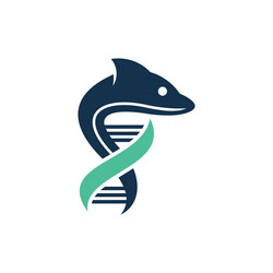 Fish dna logo symbol dna fish logo template Vector Image