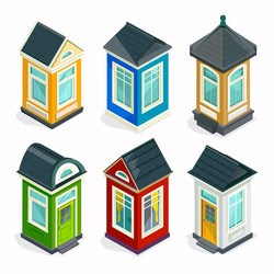 Different types house windows elements isolated Vector Image
