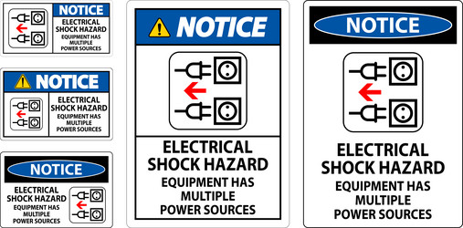 Warning sign electrical shock hazard equipment Vector Image