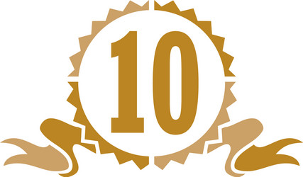 10 years ribbon anniversary Royalty Free Vector Image