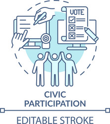 Civic engagement turquoise concept icon Royalty Free Vector