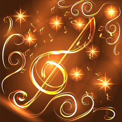 Elegant luminous contour treble clef Royalty Free Vector
