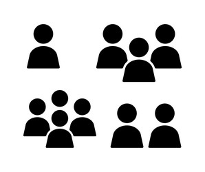 Outline three people icon isolated on transparent Vector Image