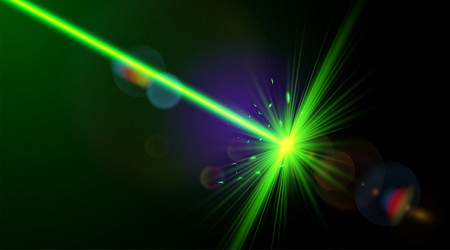 Red laser beam with bright shiny sparkles laser Vector Image