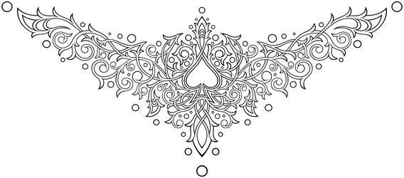 Stylized victorian gothic ornament with spades Vector Image