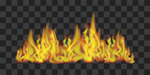 Realistic fire red flame over checkered Royalty Free Vector