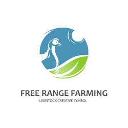 Chicken logo farm animal symbol or label Vector Image