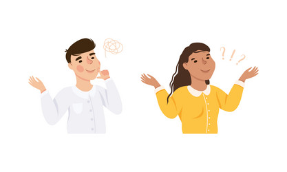 Man and woman thinking figuring something out Vector Image