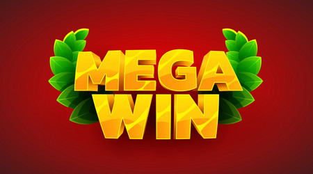 Mega win banner sign with golden letters online Vector Image