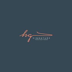 Hg simple signature logo - handwritten template Vector Image