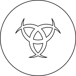 Neon horn odin triple horn of odin red color Vector Image