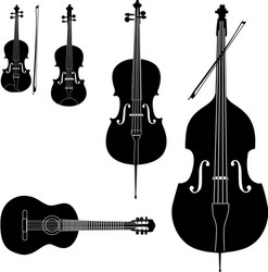 Bowed string instruments Royalty Free Vector Image