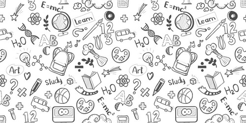 Back to school seamless pattern background set Vector Image