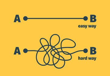 Complex complicated process easy solution Vector Image