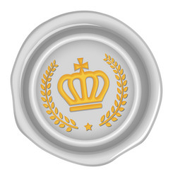 Sealing wax stamp crown emblem mark Royalty Free Vector