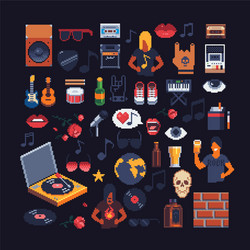 Pixel art dj set Royalty Free Vector Image - VectorStock
