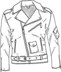 Cartoon motorcycle jacket biker style outfit Vector Image