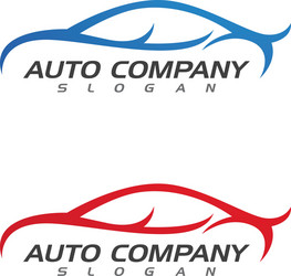 Blue car logo inside shield Royalty Free Vector Image