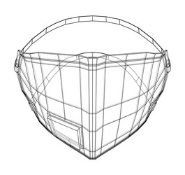 Medical surgical mask blueprint style Royalty Free Vector