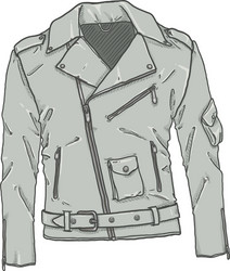 Cartoon motorcycle jacket biker style outfit Vector Image