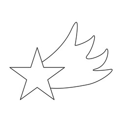 Colorful cartoon star with rainbow tail doodle Vector Image