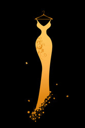 Golden dress Royalty Free Vector Image - VectorStock