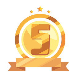 Fifteenth annivesary golden badge Royalty Free Vector Image