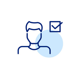 Man user profile picture and check mark approved Vector Image