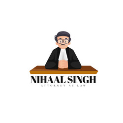 Sukhdeep law firm mascot logo Royalty Free Vector Image