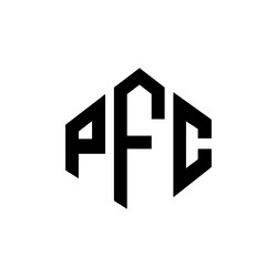Pfc letter logo design with polygon shape Vector Image